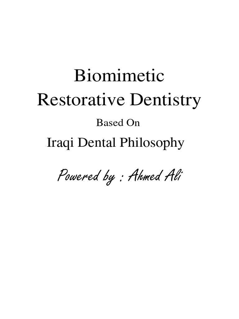 Biomimetic Restorative Dentistry | PDF
