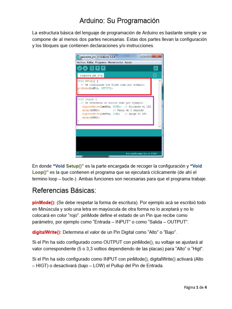 Arduino Su Programación Pdf Variable Informática Programación De Computadoras 3501