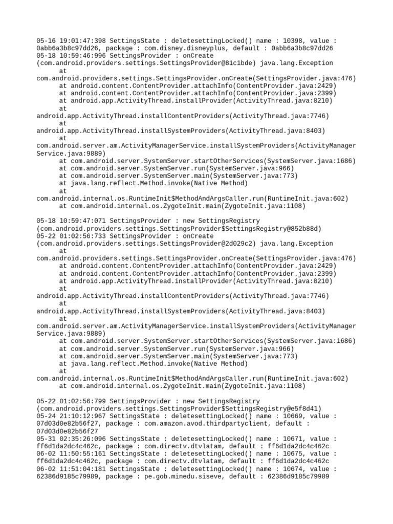 Settings Provider | PDF | Java (Programming Language) | Operating System Families