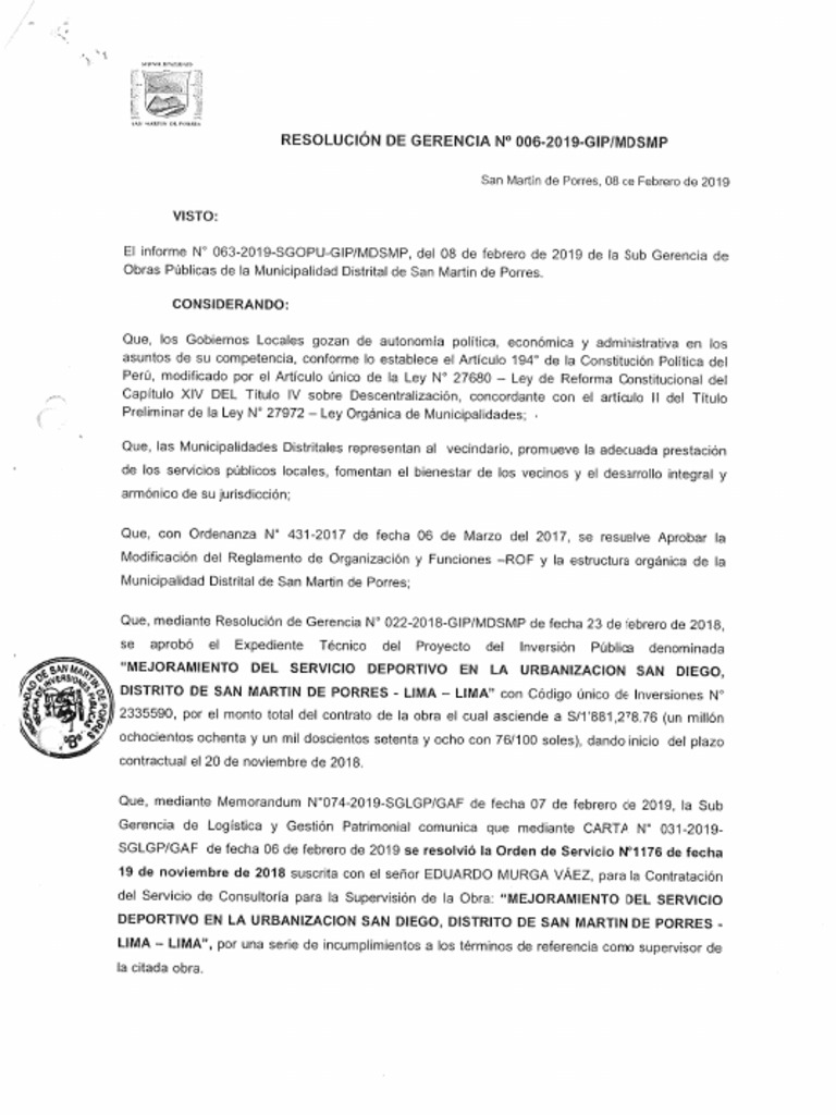 Resolucion 006-2019 Design Inspector | PDF