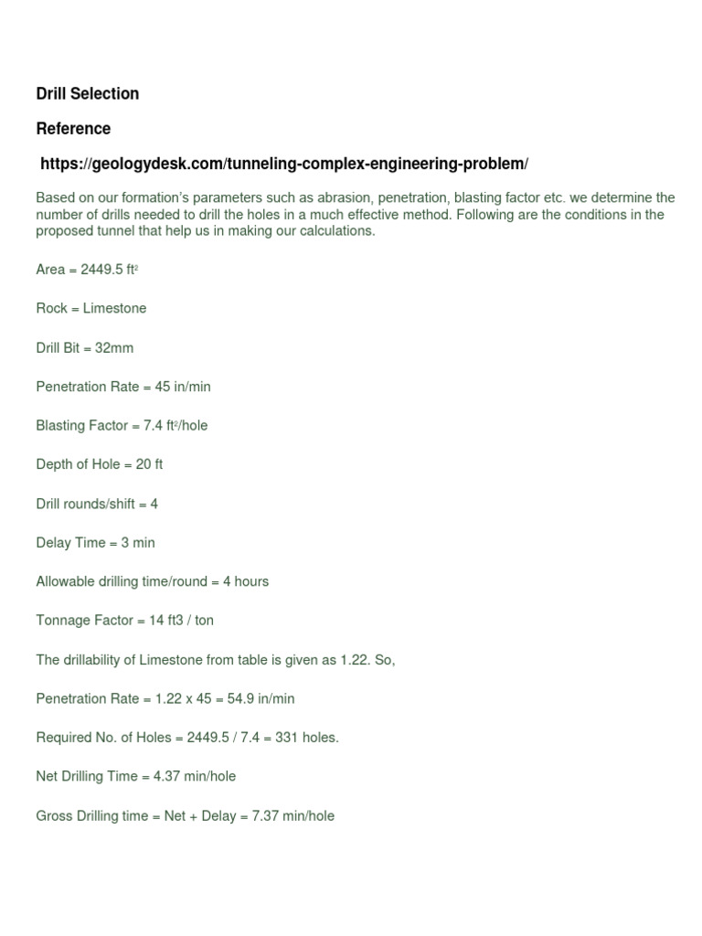 Limestone Burn Cut Example | PDF | Surveying | Drill