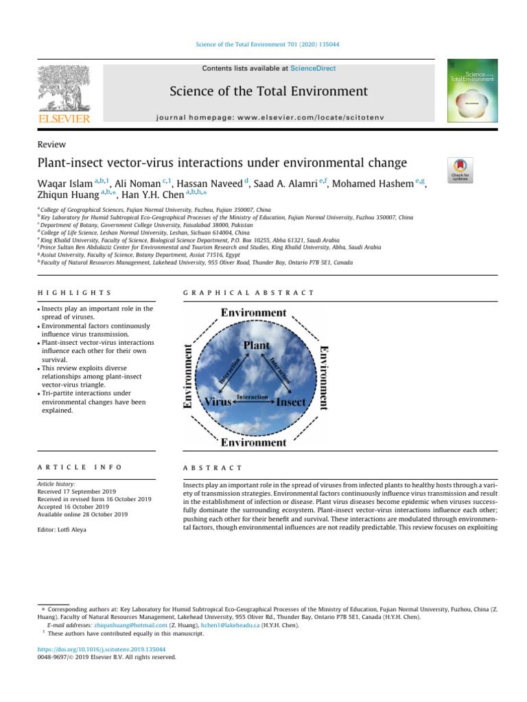Science of The Total Environment | PDF | Virus | Plant Virus