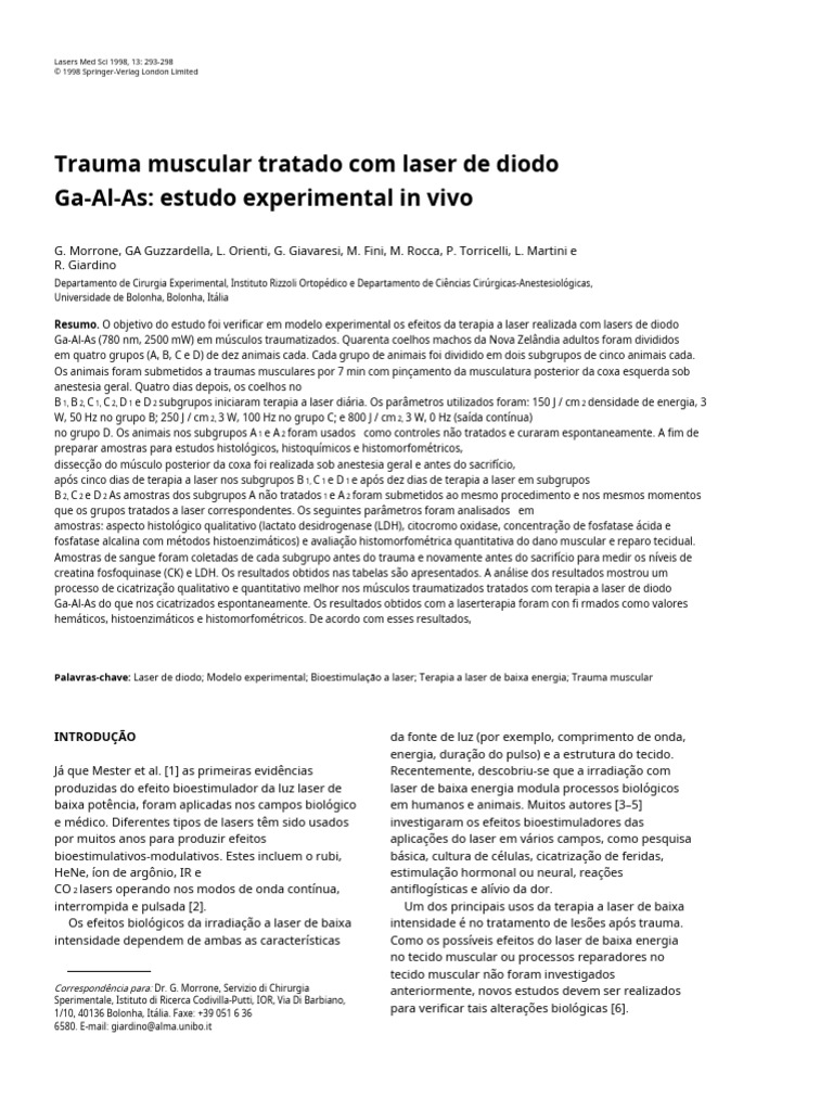 Laser em Trauma Muscular - En.pt | PDF | Laser