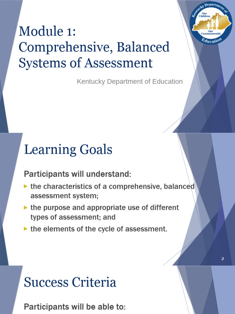 Comprehensive Balanced Systems of Assessment Module | PDF | Educational ...