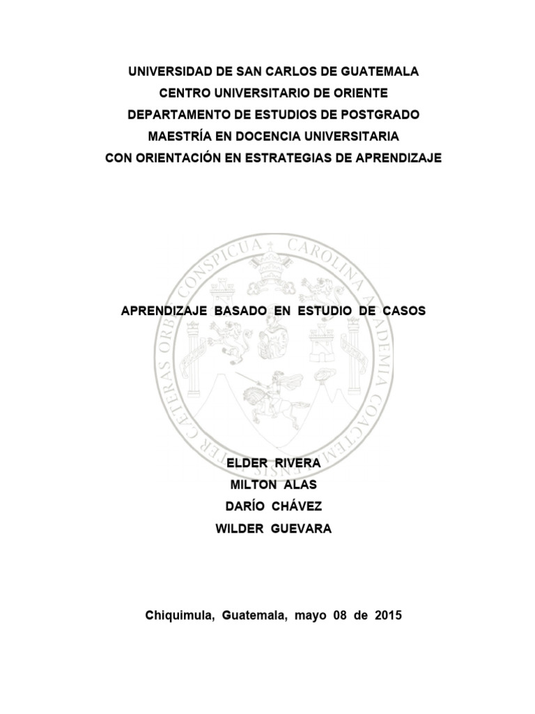 Aprendizaje Basado en Estudio de Casos | PDF | Aprendizaje | Enseñando