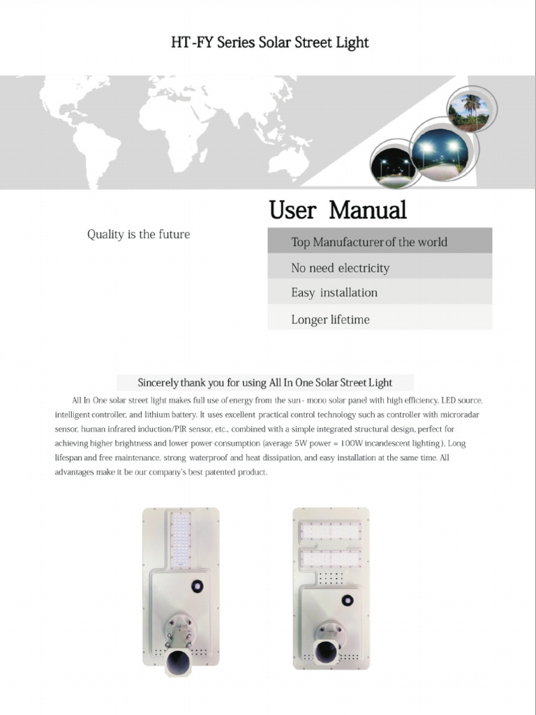 Solar Street Light Installatin Manual | PDF