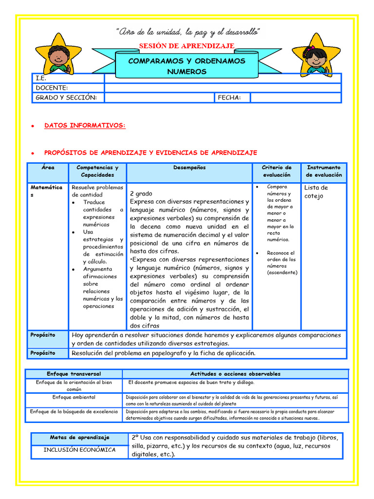 2º E4 S3 Sesion D2 Mat Ordenamos Números en La Recta Numerica | PDF ...