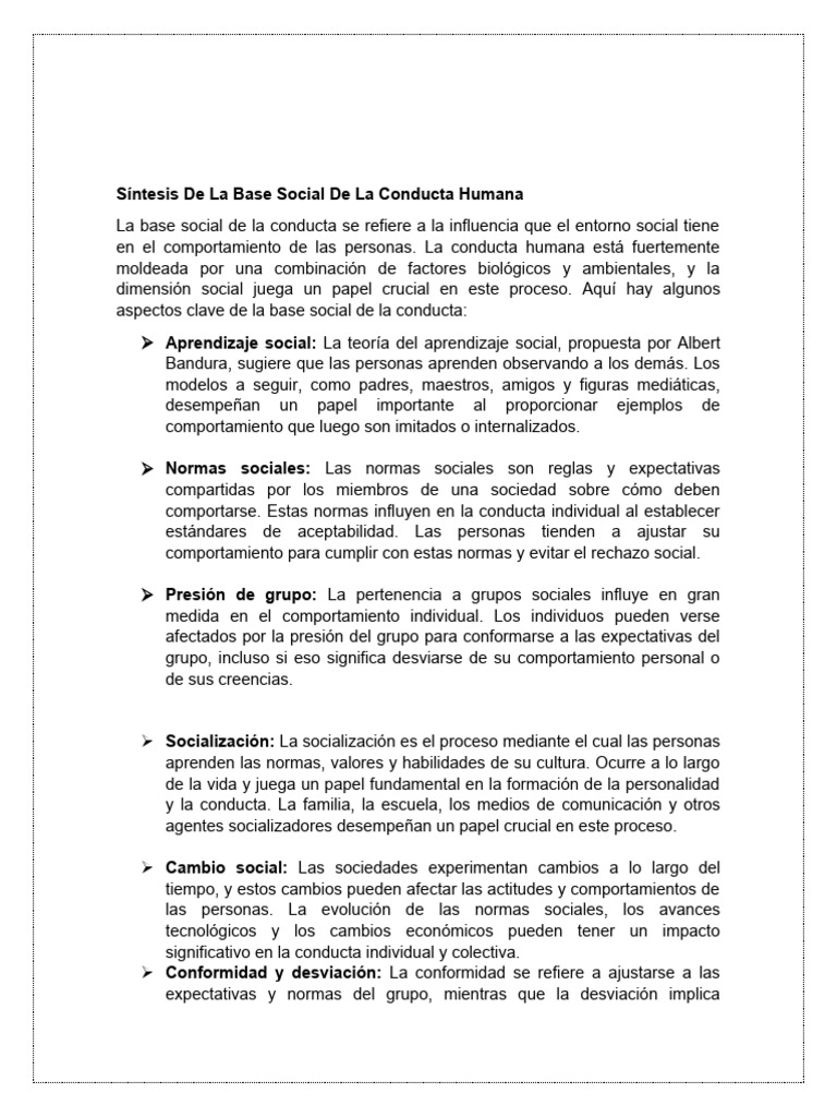 Base Social de La Conducta Humana-1 | PDF | Comportamiento | Socialización