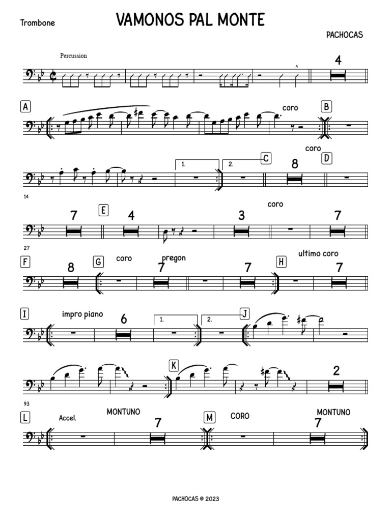 Vamonos Pal Monte - Trombone | PDF