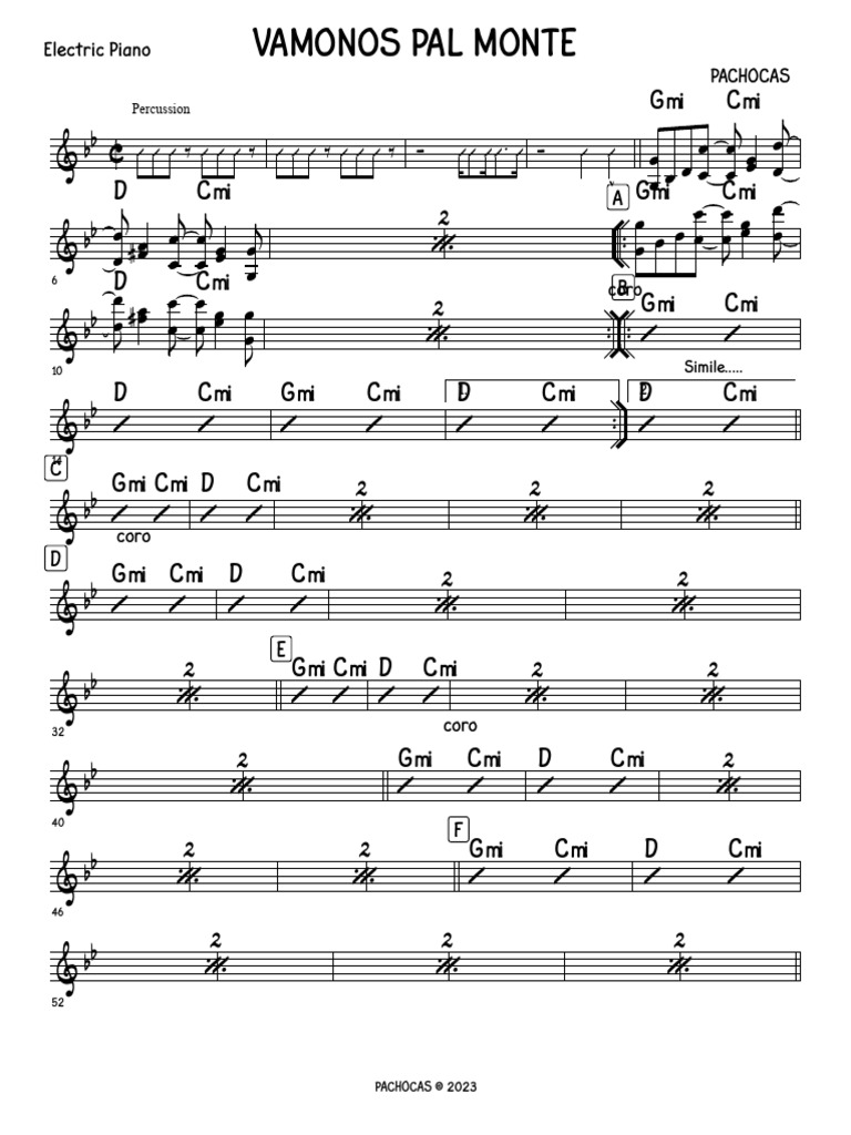 Vamonos Pal Monte - Electric Piano | PDF