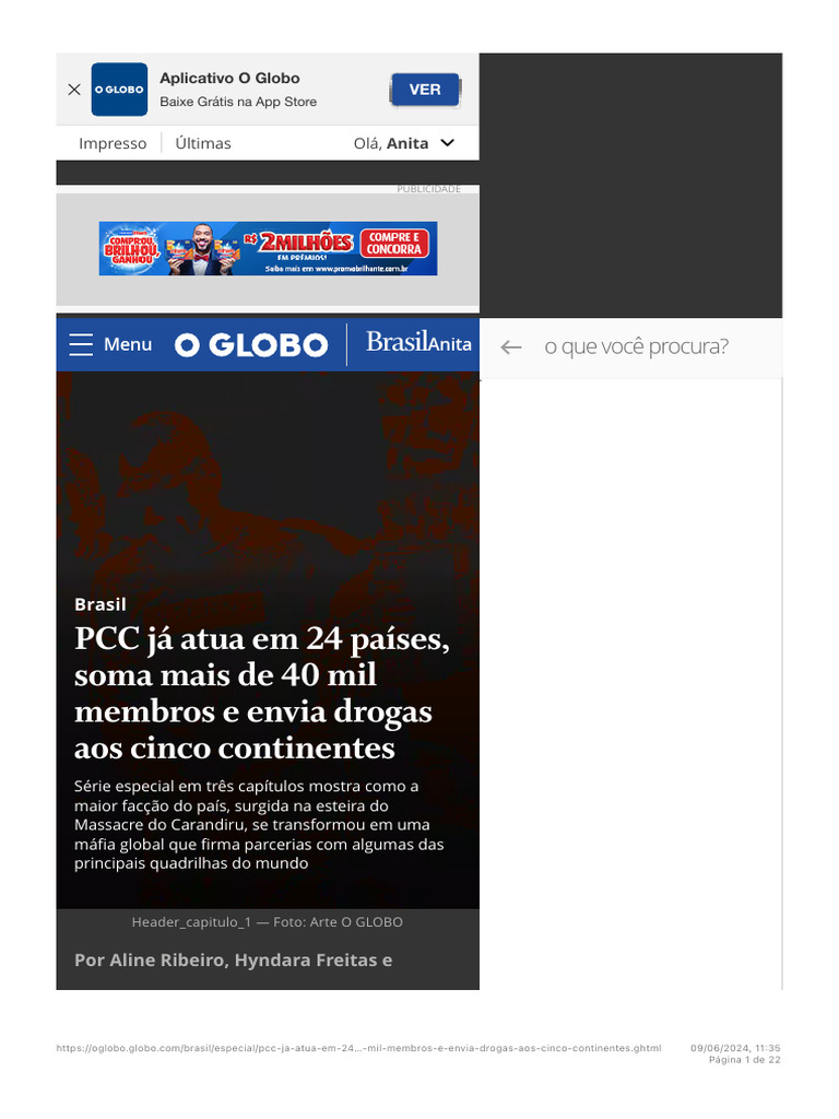 PCC: Facção Global com 40 mil Membros | PDF