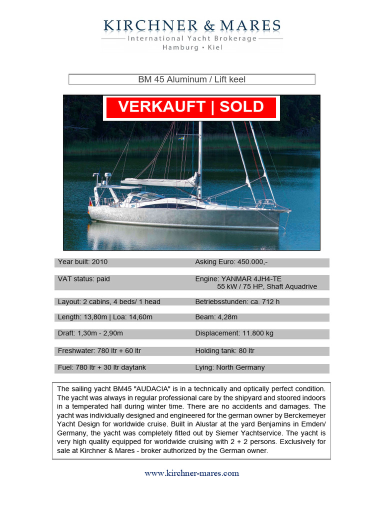 Expose BM 45 Alu GB | PDF | Yacht | Deck (Ship)