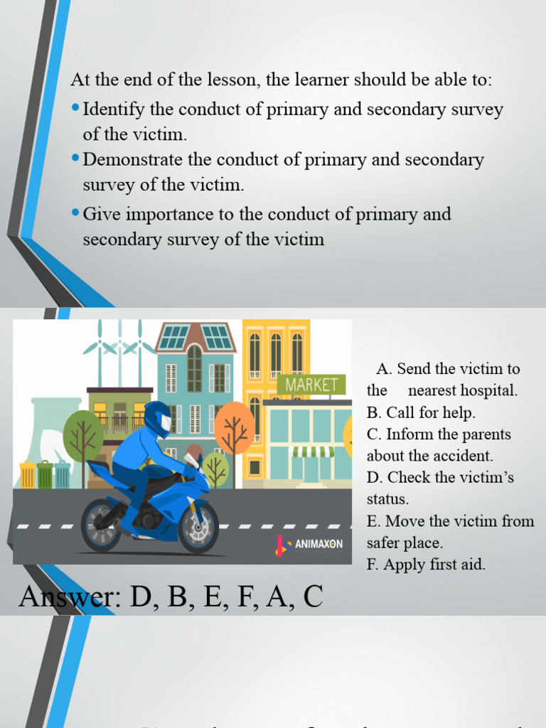 Primary and Secondary Survey in First Aid | PDF | Cardiopulmonary ...