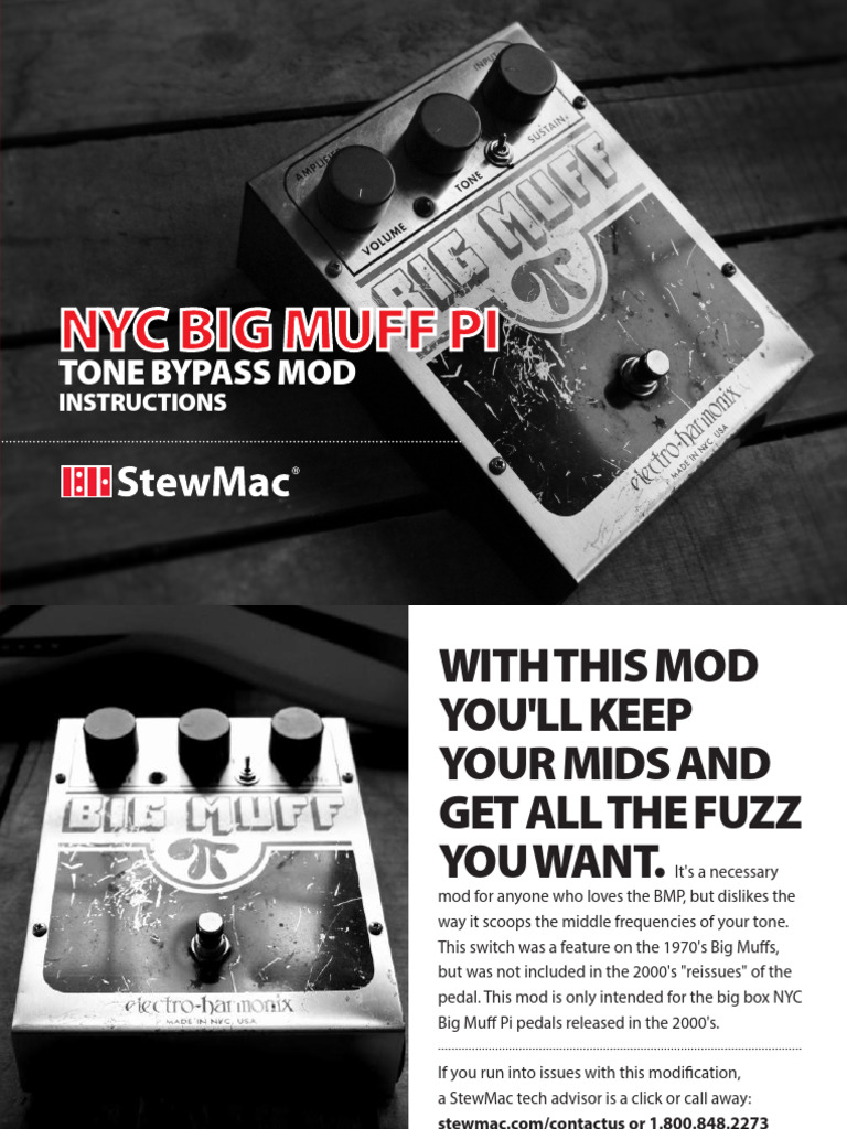 Nyc Big Muff Tone Pi Stack Bypass Mod Kit Instructions | PDF ...