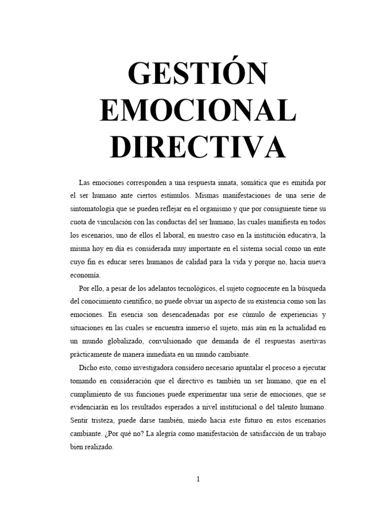 Gestion Emocional | PDF | Las emociones | Toma de decisiones