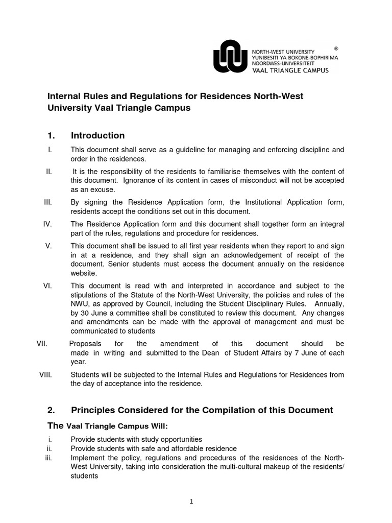Residence Rules Final For Print Latest 20 June | PDF | United States ...
