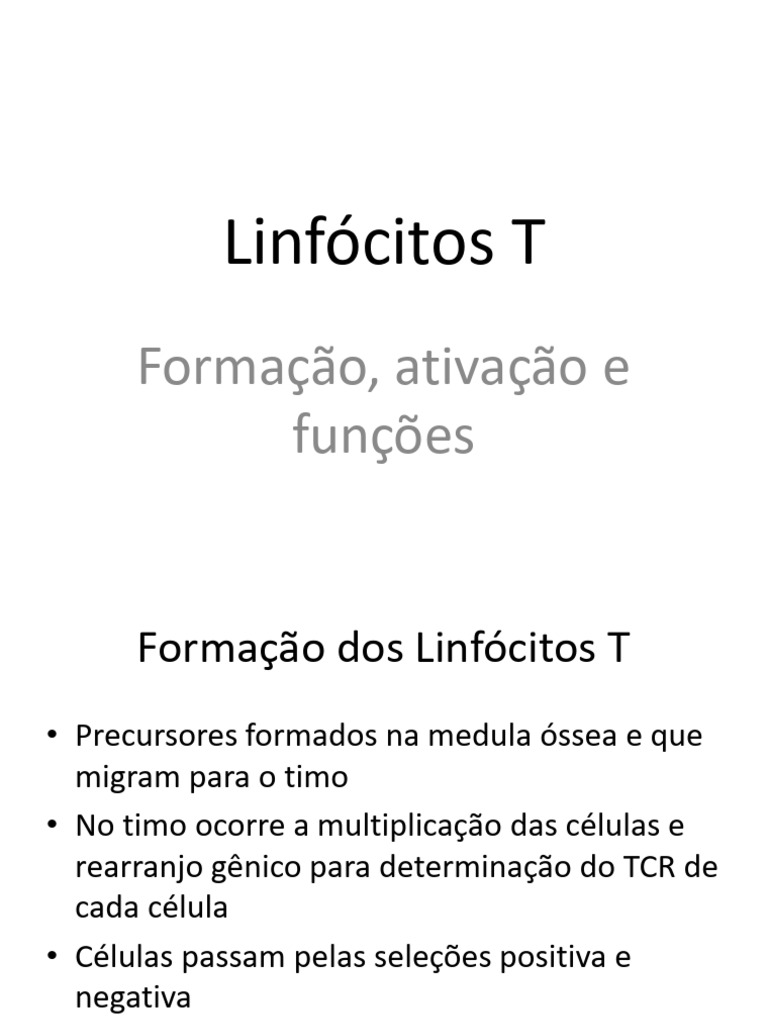 Linfócitos T Pdf Célula T Timo