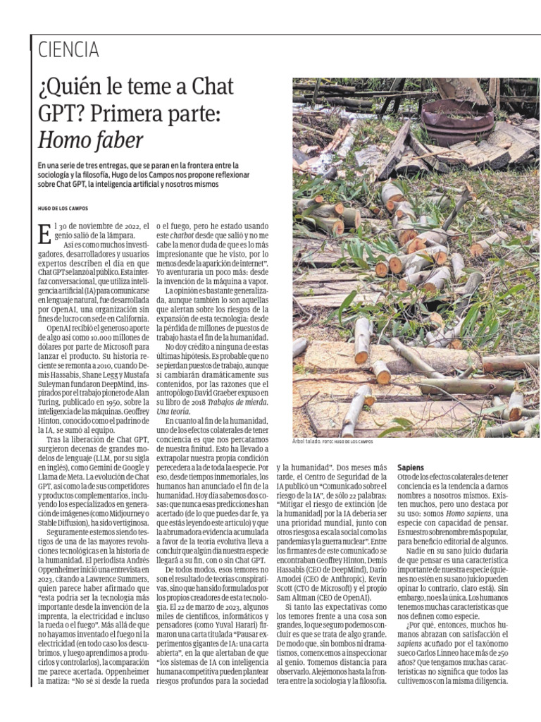 Diaria Quien Le Teme A Chat GPT 1 | PDF | Inteligencia artificial | Inteligencia (IA) y semántica