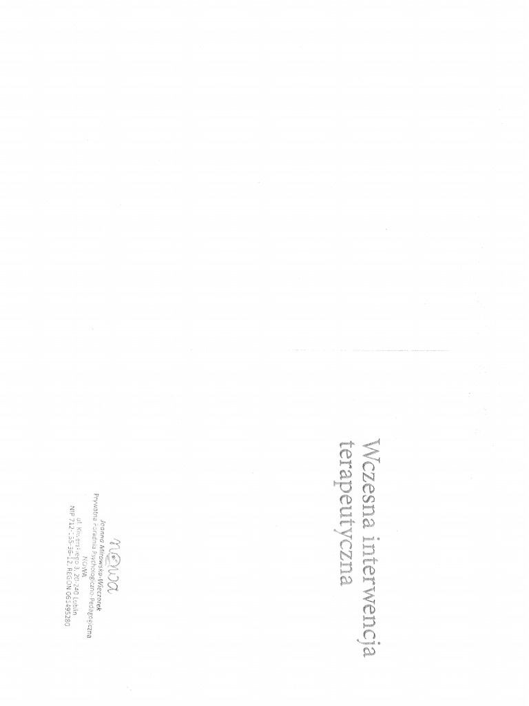 wczesna interwencja terapeutyczna | PDF