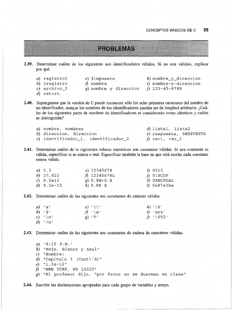 Programacion C Gotffried B 2ed-Cap2-Problemas | PDF