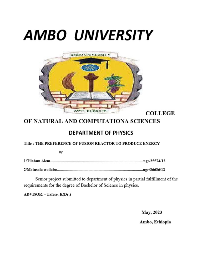 Ambo | PDF | Nuclear Fusion | Nuclear Physics