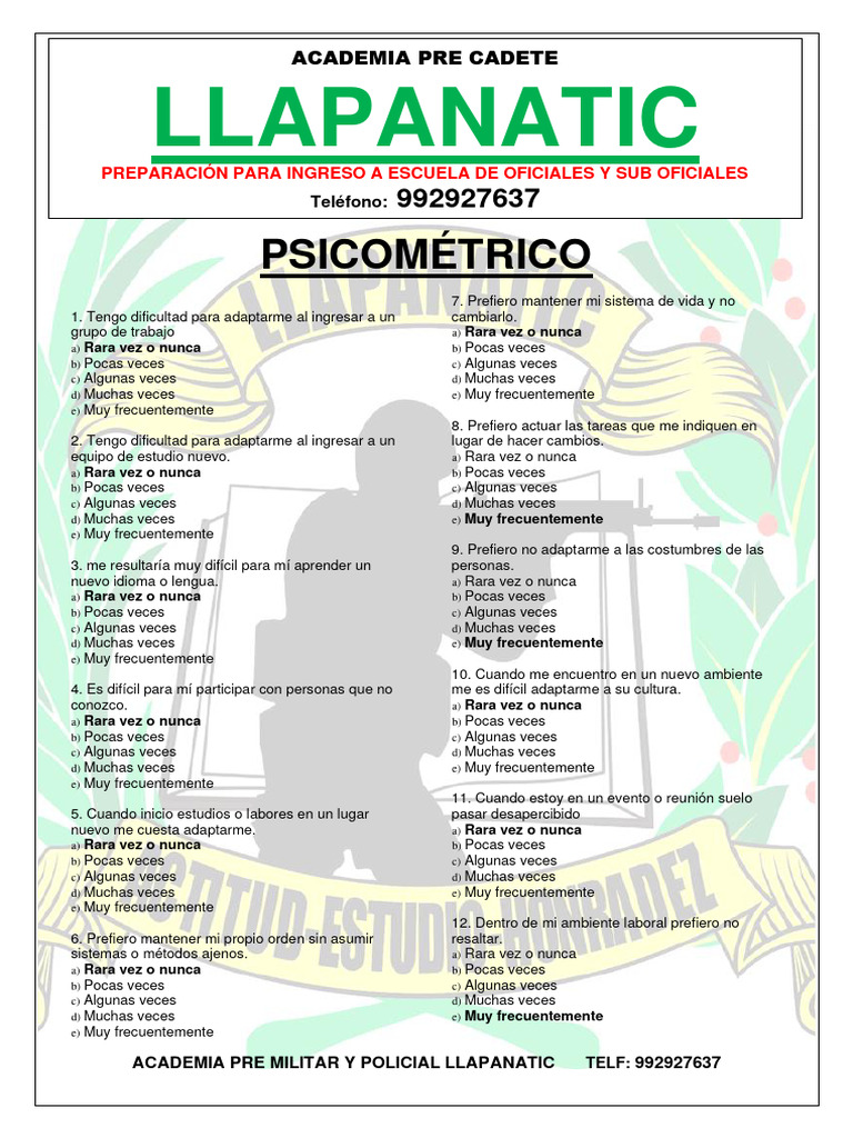 Llapa Psicometrico | PDF | Artes del Lenguaje y Comunicación