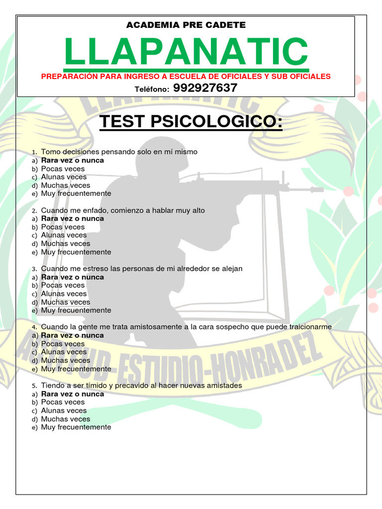 Psicometrico 10-12-2021 | PDF