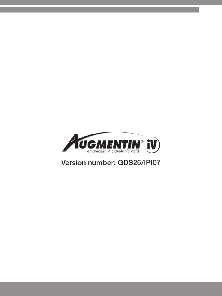 AUGMENTIN IV-Sterile Powder For Injection | PDF | Preterm Birth | Drugs