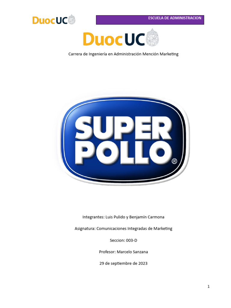 Informe de Super Pollo | PDF | Alimentos | Marketing
