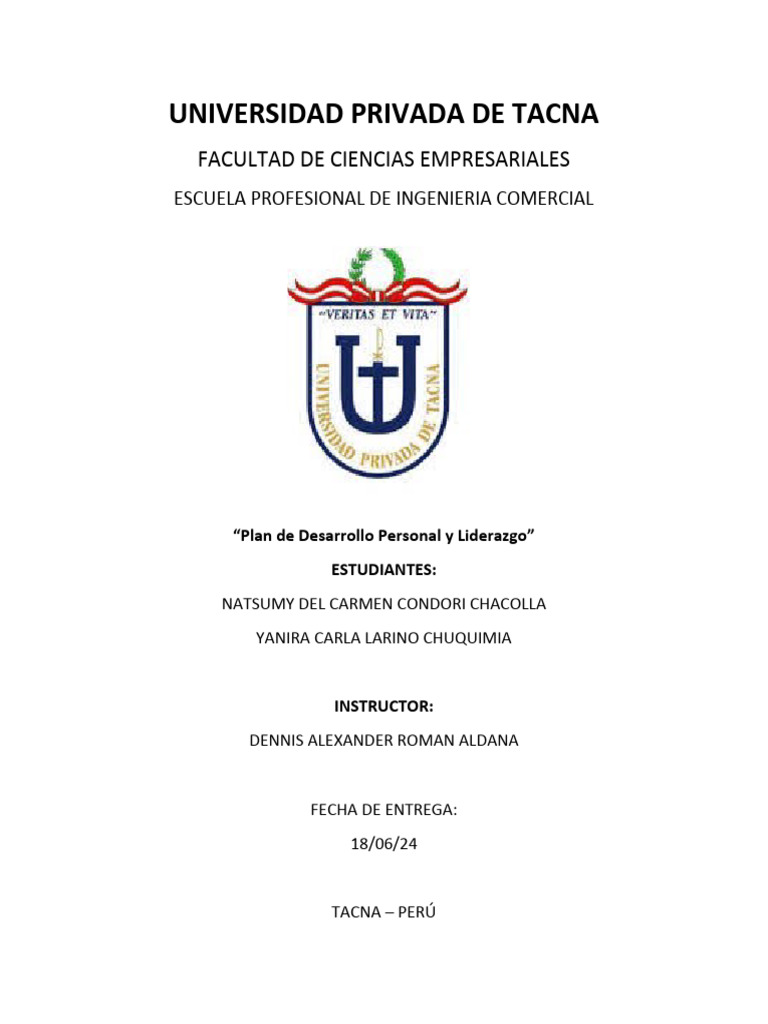 Universidad Privada de Tacna Medio Jeje | PDF | Liderazgo | Análisis FODA