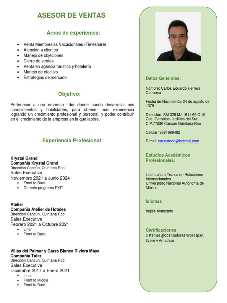 CV Carlos Herrera | PDF | Business