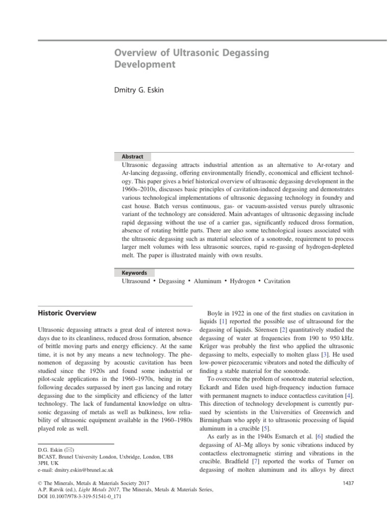 Ultrasonic Degassing Overview | PDF | Solubility | Ultrasound