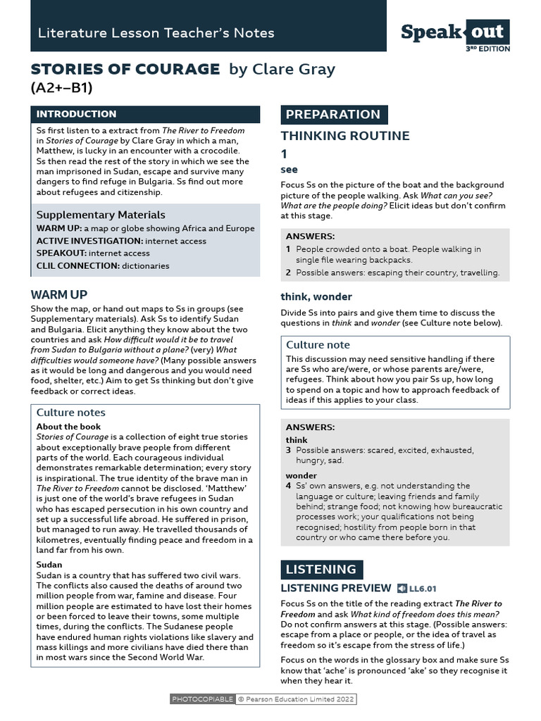 SO3 A2P-B1 Lit Lesson 6 TN | PDF | Social Science | General Fiction