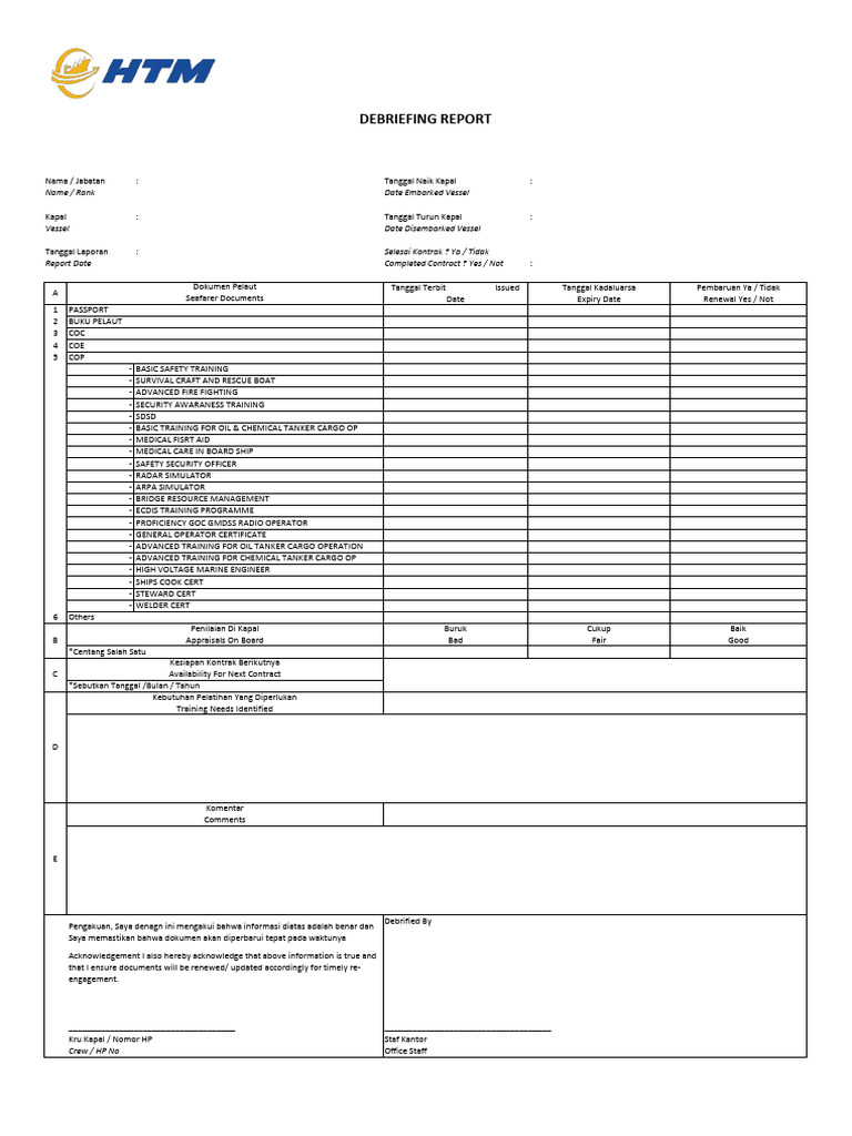 Debriefing Report | PDF | Freight Transport | Ships