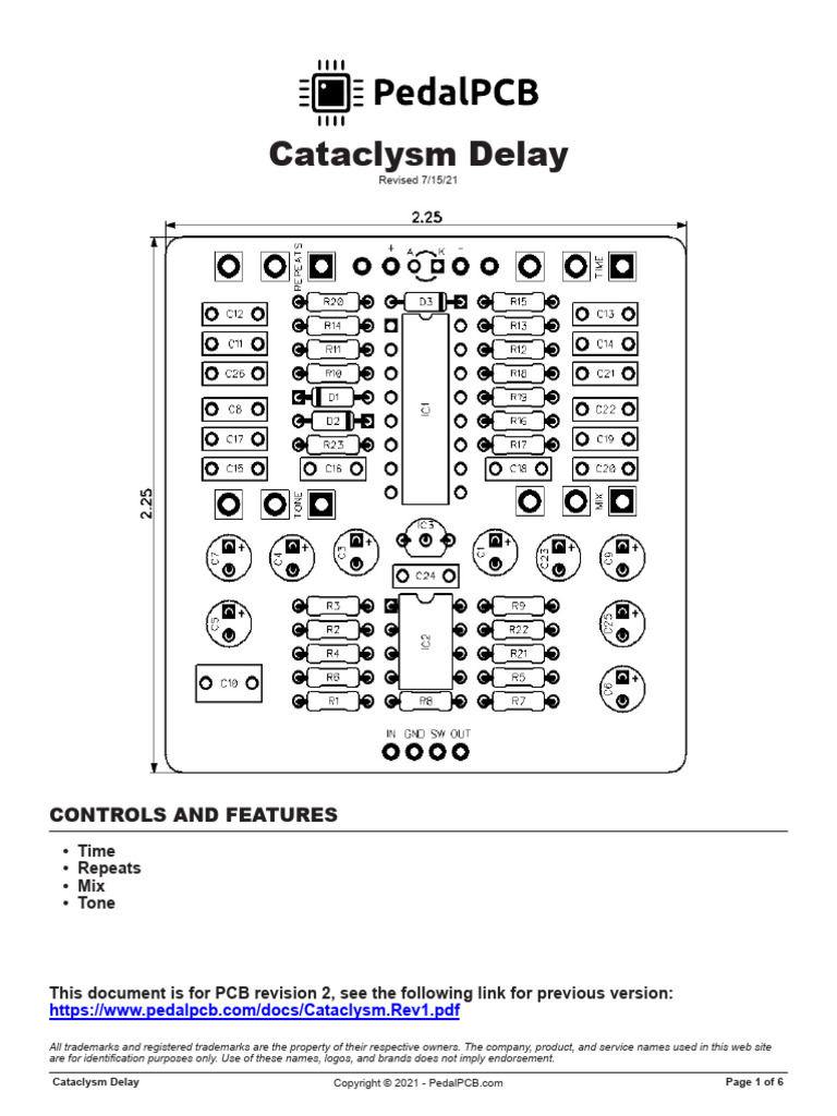 Cataclysm-PedalPCB | PDF | Capacitor | Electronics