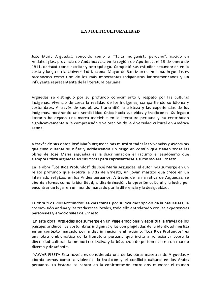 Ensayo Jose Maria Arguedas_señor de Ccoyllor-ritty_5 Kallpa | PDF ...