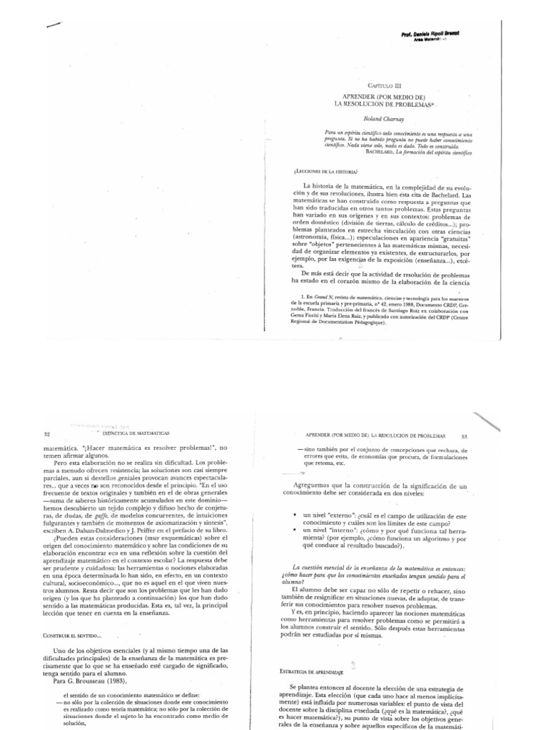 Aprender (Por Medio De) La Resolucion de Problemas | PDF