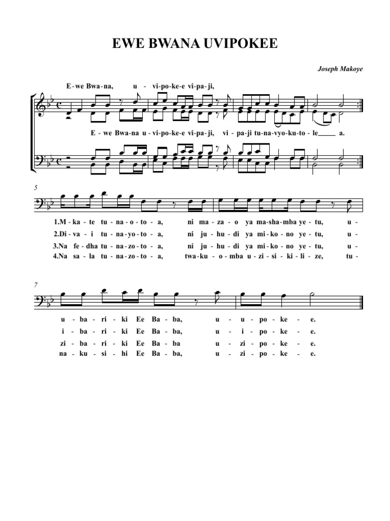 EWE BWANA UZIPOKEE - Josef Makoye | PDF