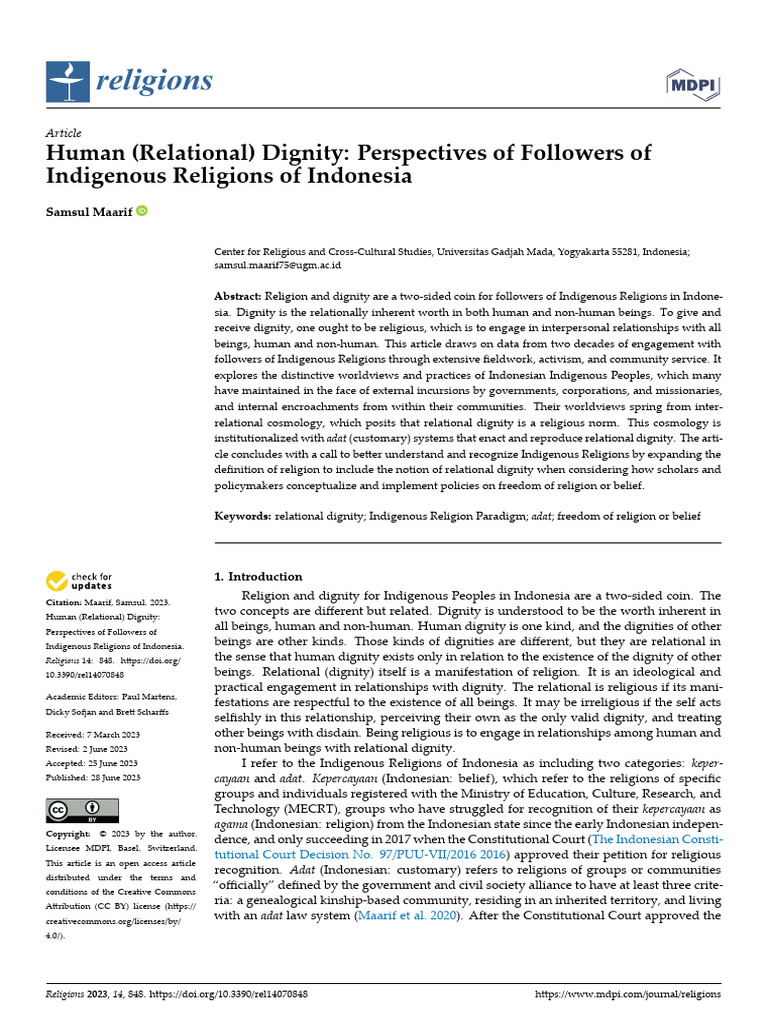 Maarif - Human Relational Dignity | PDF | Java | Dignity