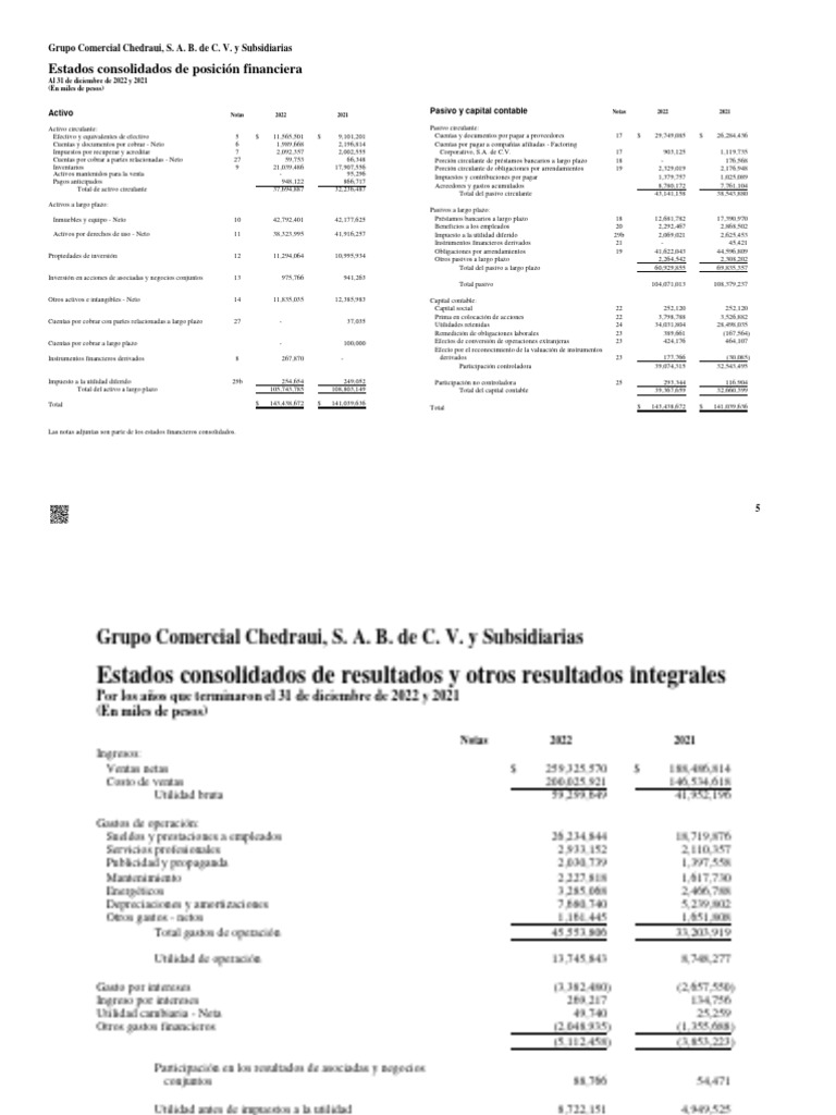 Informe Anual Chedraui 2022-2023 | PDF | Compartir (Finanzas ...