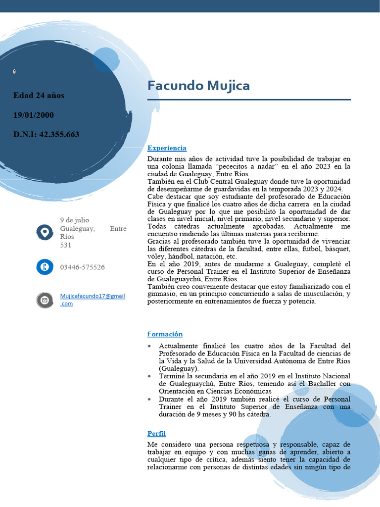 1 CV | PDF | Maestros