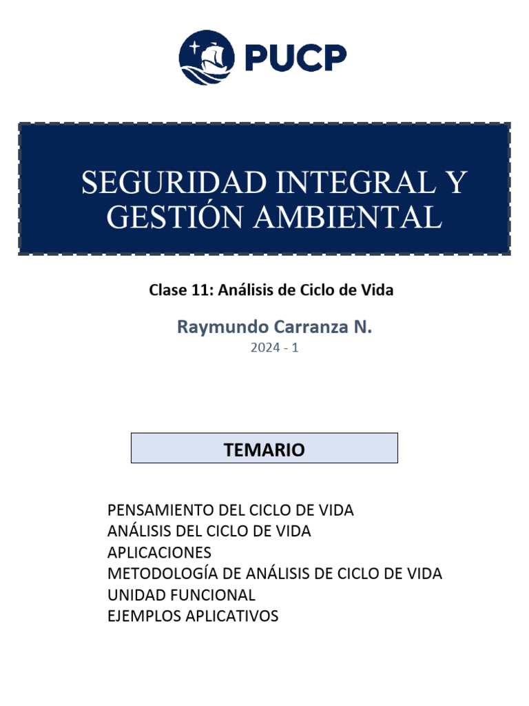 Clase 11 - Análisis Del Ciclo de Vida | PDF | Evaluación del ciclo de ...