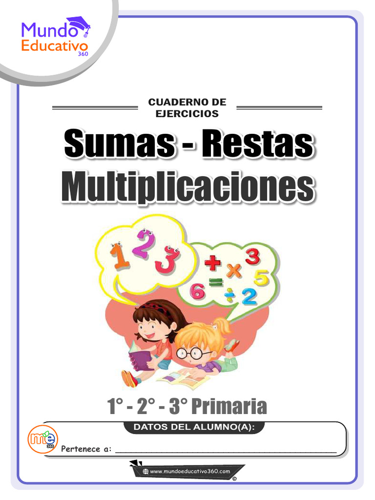Libro Sumas - Restas - Multiplicaciones - Me360 | PDF | Métodos y ...