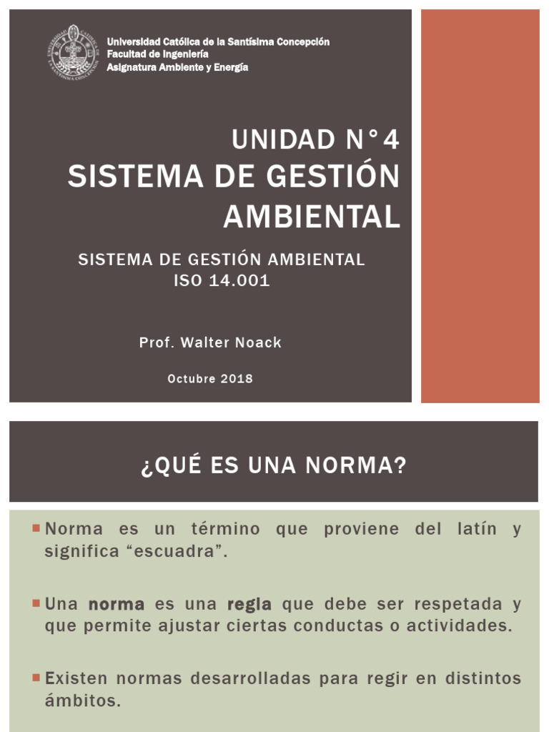 Unidad 4 - SGA - ISO 14.001 - 2017 | PDF | Entorno natural | Organización internacional para la ...
