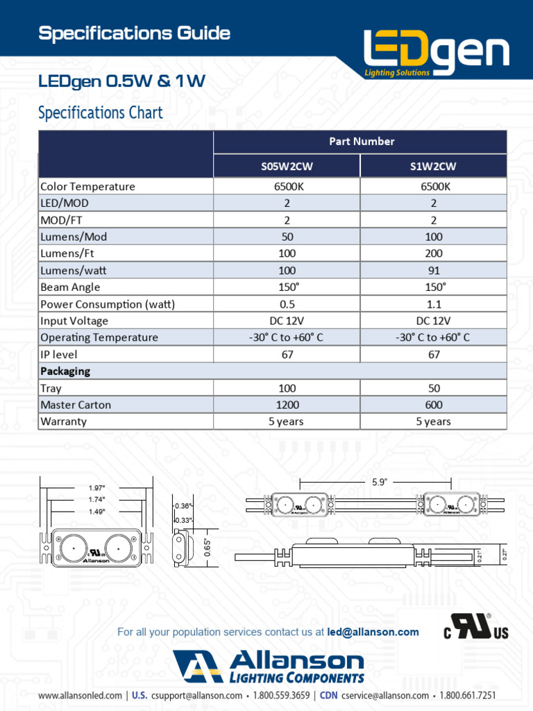 LEDgen 05W 1W | PDF | Electronic Engineering | Electricity