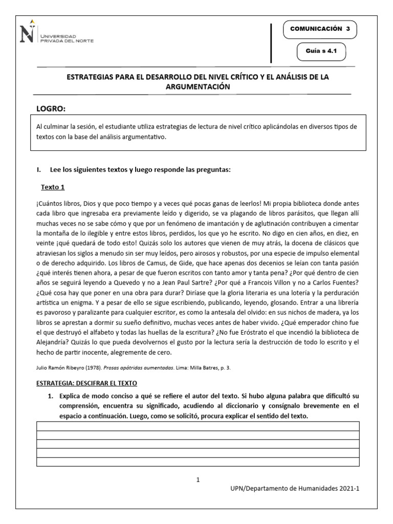 Estrategias de Lectura Crítica y Análisis | PDF | Historia