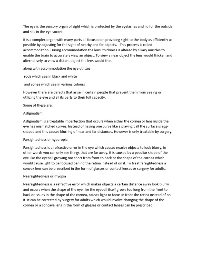 lens | PDF | Eye | Myopia