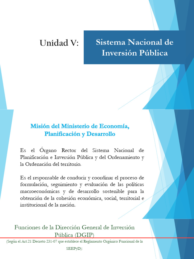 Unidad V Inversion Publica | PDF | Presupuesto | Planificación