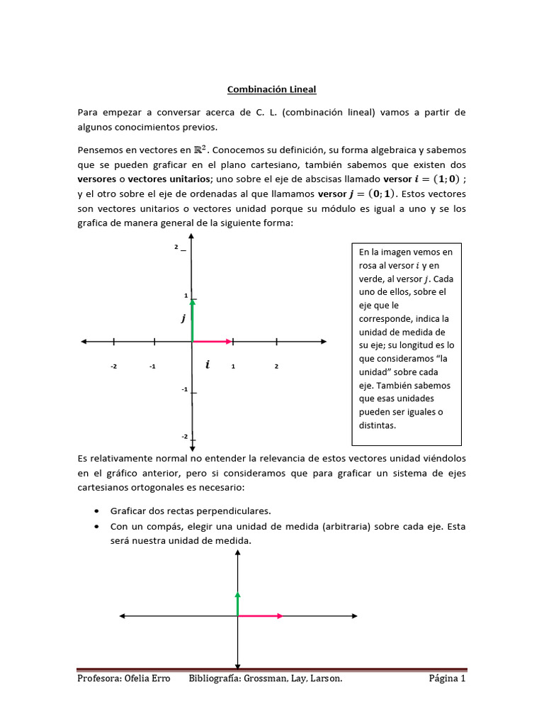 Combinación Lineal, Base de Un E. V. e Independencia Lineal | PDF | Base (álgebra lineal ...