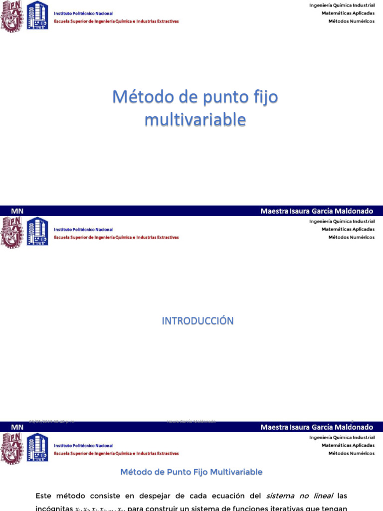 Punto Fijo | PDF | Ecuaciones | Variable (Matemáticas)
